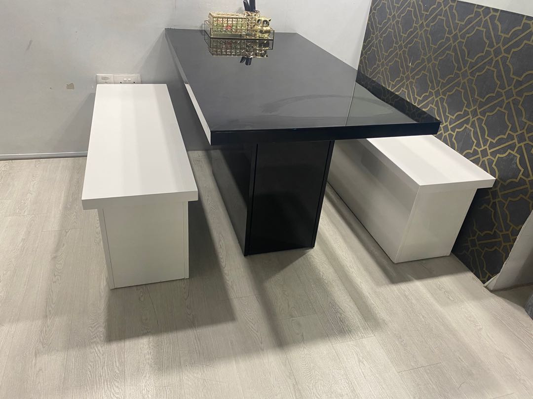 2x Dining bench chair Animo Star living storage bench chair, Furniture ...