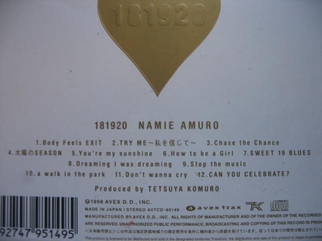 安室奈美惠 Namie Amuro - 181920 CD (亞州版) (附紙外盒 及 中日歌詞書), 興趣及遊戲, 收藏品及紀念品, 明星周邊 - Carousell
