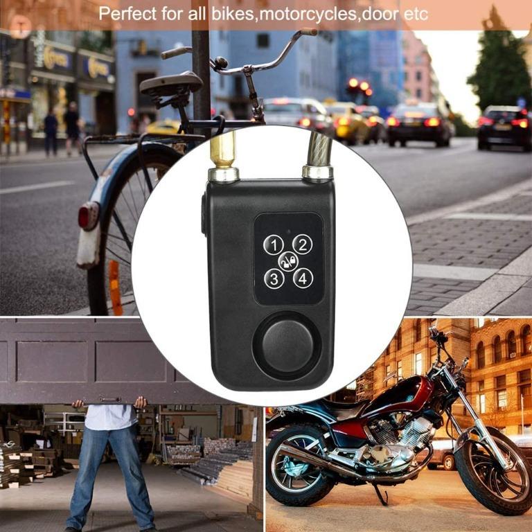 Bewinner Alarm Bike Lock, Y787R Wireless Remote Control Alarm Lock ...