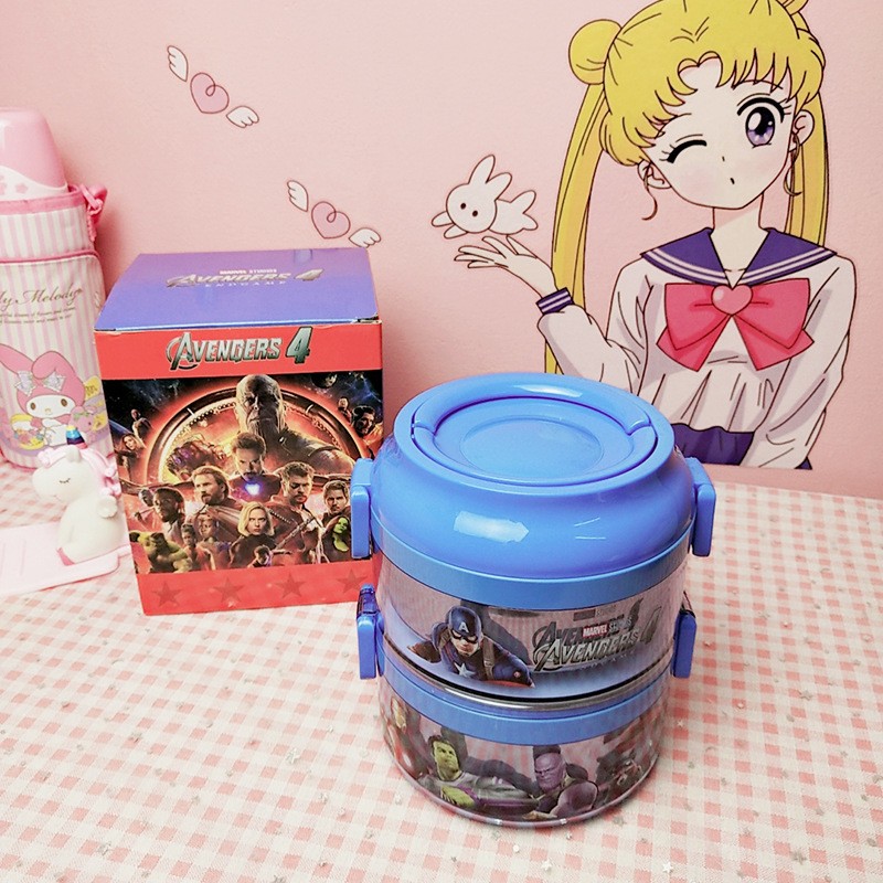 Cartoon 2-Tier Tingkat Lunchbox Food Container, Furniture & Home Living ...