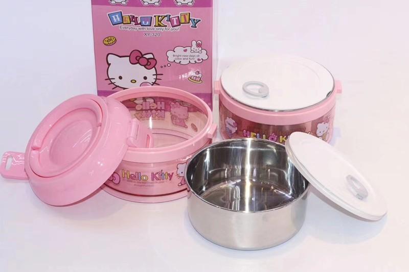 Cartoon 2-Tier Tingkat Lunchbox Food Container, Furniture & Home Living ...