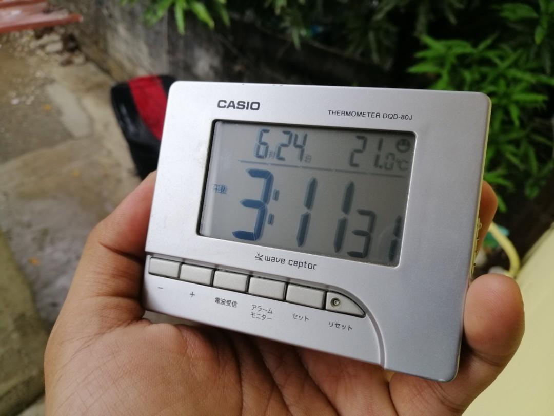 CASIO THERMOMETER DQD-80j DIGITAL RADIO TABLE CLOCK, Furniture & Home ...