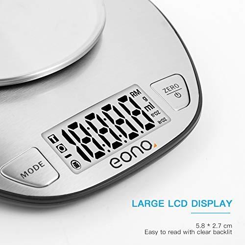 Eono Electronic Kitchen Scale Premium Large Display Backing Scale Wet ...