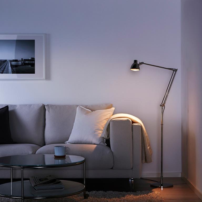 IKEA Antifoni Floor/Reading Lamp (with LEDARE LED GU10 Bulb), Furniture ...