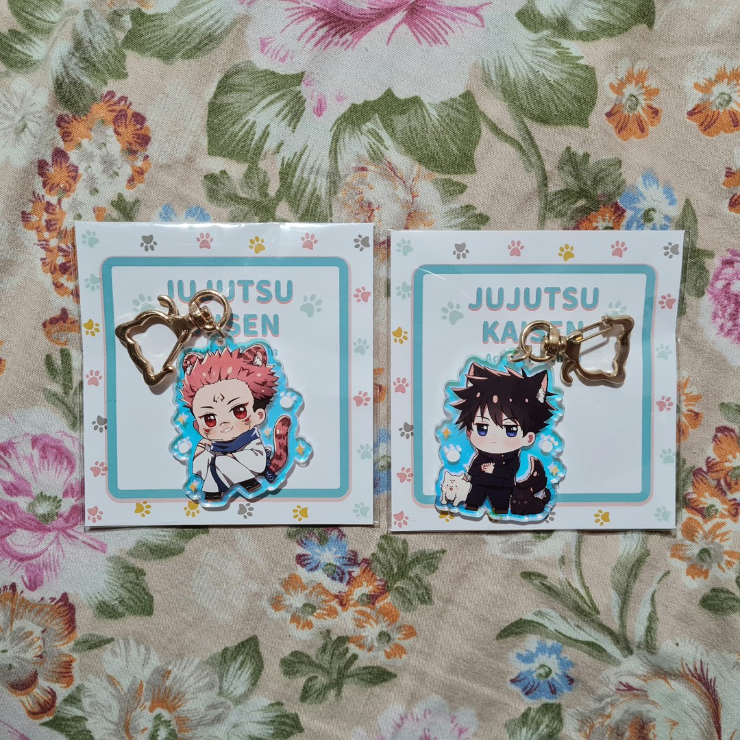 Jujutsu Kaisen Sukuna and Fushiguro Megumi charms, Hobbies & Toys ...