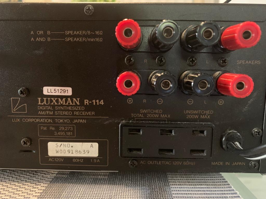 LUXMAN R-114 SYNTHESIZED AM/FM STEREO RECEIVER, Audio, Soundbars ...