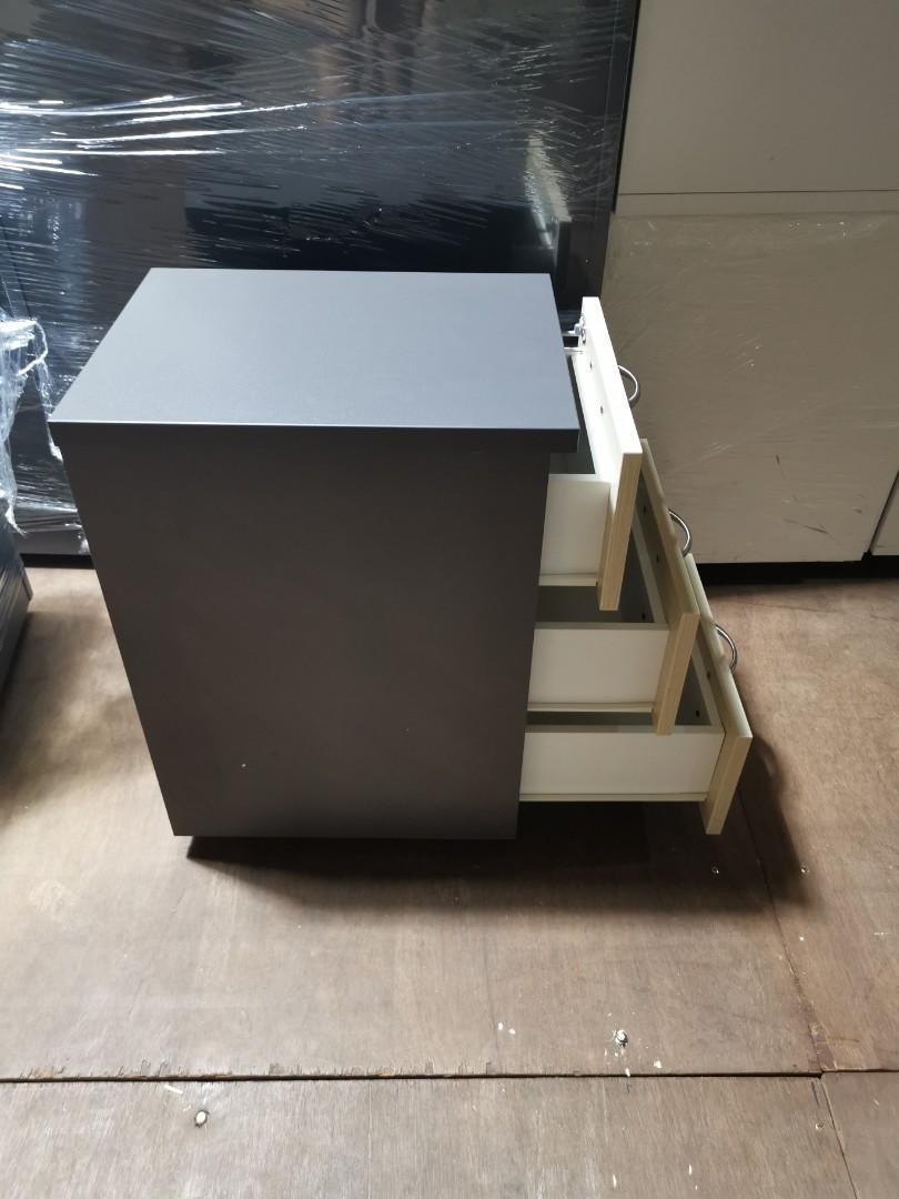 Pedestal Mobile Metal Frame Drawer Cabinet with Wheels, Furniture ...