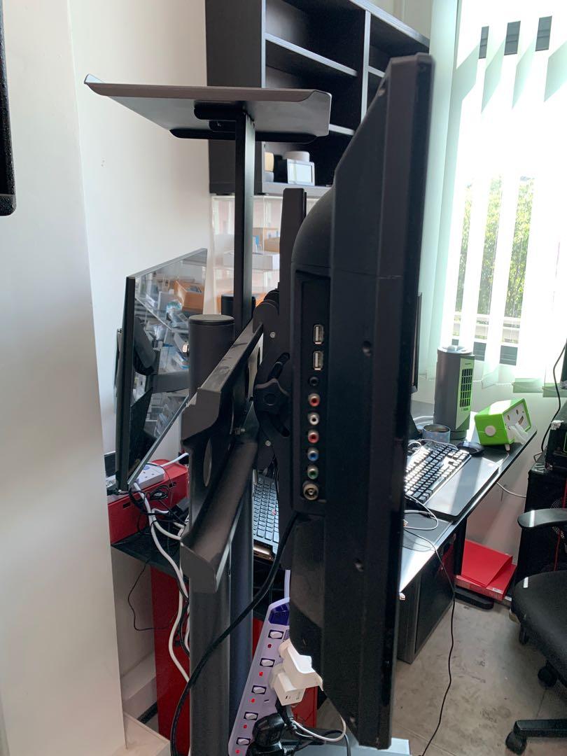 Movable TV mount with 32” Philips TV, Furniture & Home Living ...
