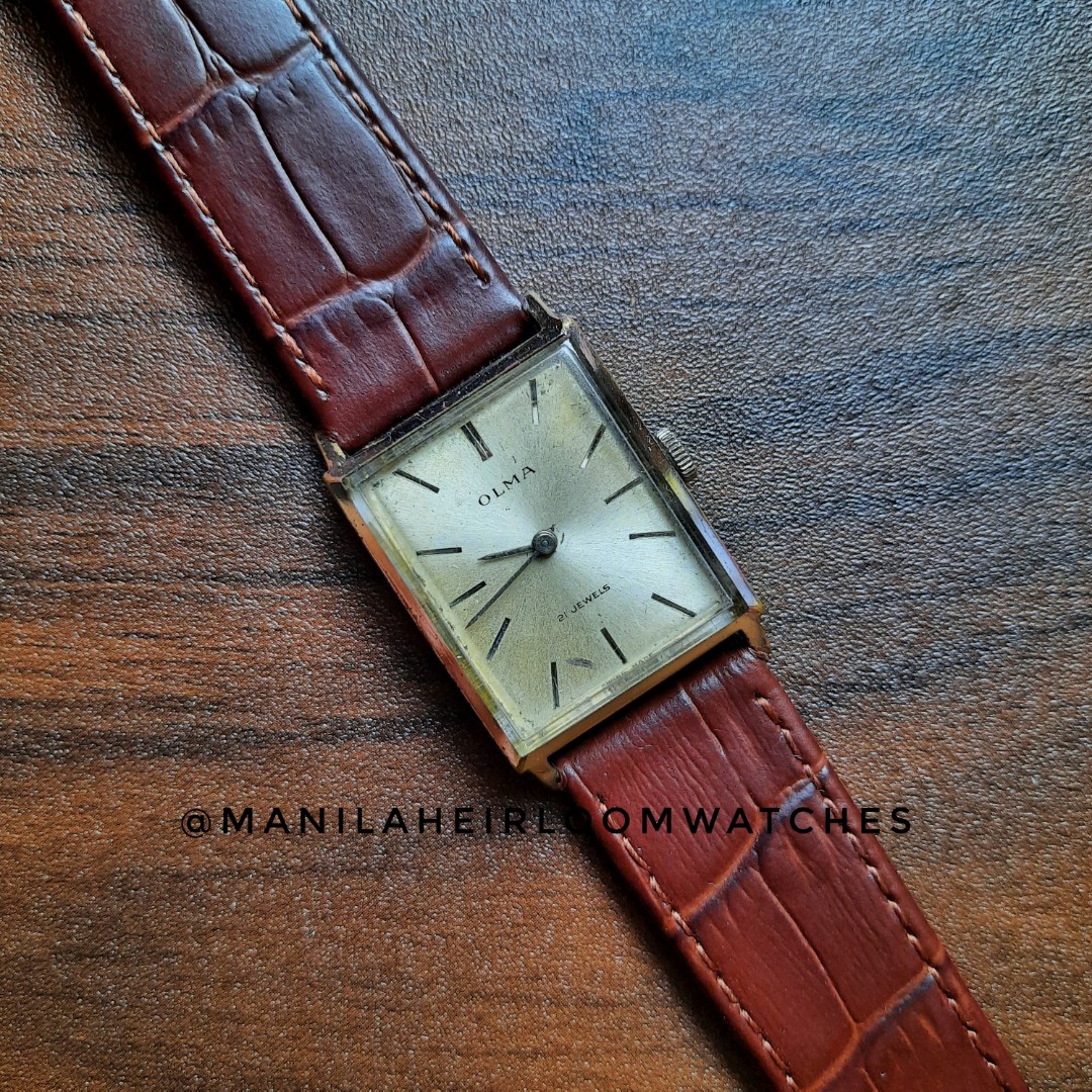 Olma 21J Vintage Tank Type Swiss Manual Wind Watch, Women's Fashion ...