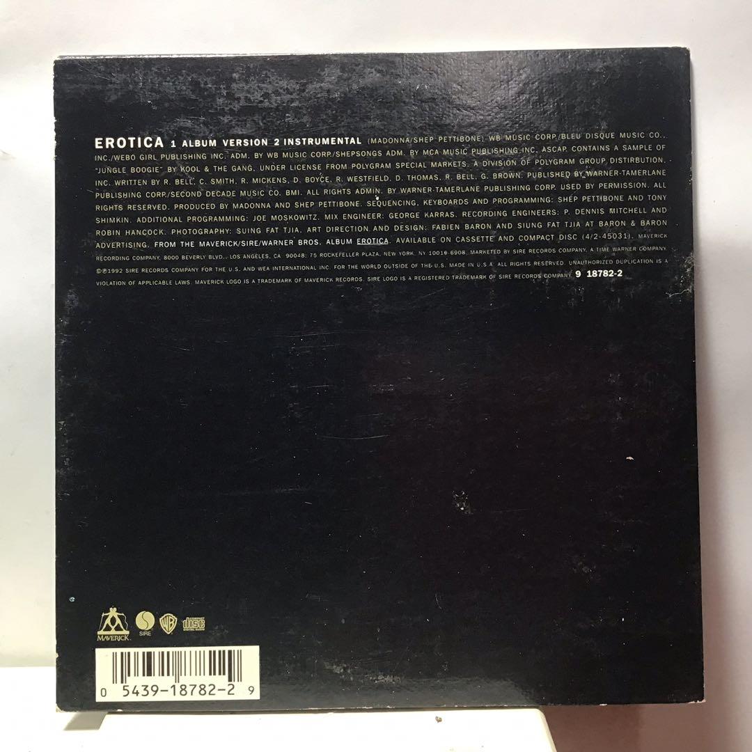 CD SINGLE Madonna - Erotica OOP 1992 USA ORIGINAL US PRESS CARD SLEEVE Anubis 90s Pop, Hobbies ...