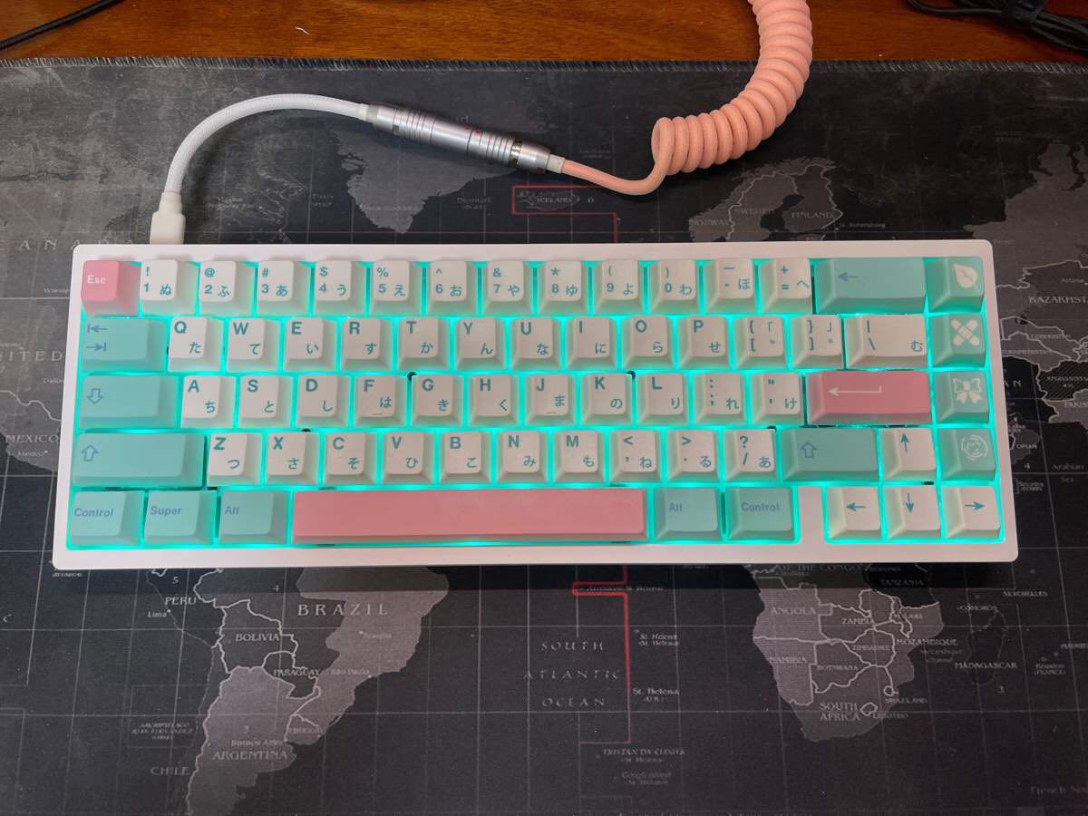 Perfect Mint Green and Pink Aesthetic Keycaps Set for Mechanical ...