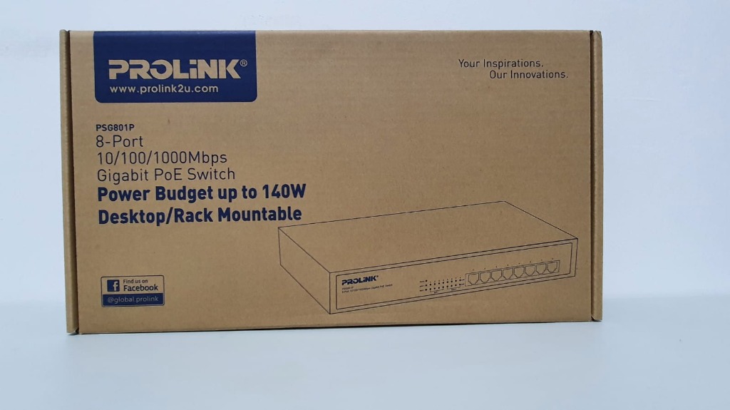 Prolink PSG801P 8-Port Switch with POE, Computers & Tech, Parts ...