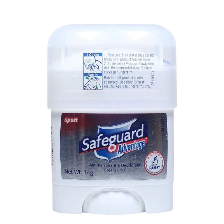 SAFEGUARD Advantage Sport Anti- Perspirant & Deodorant Cream Stick 14g ...