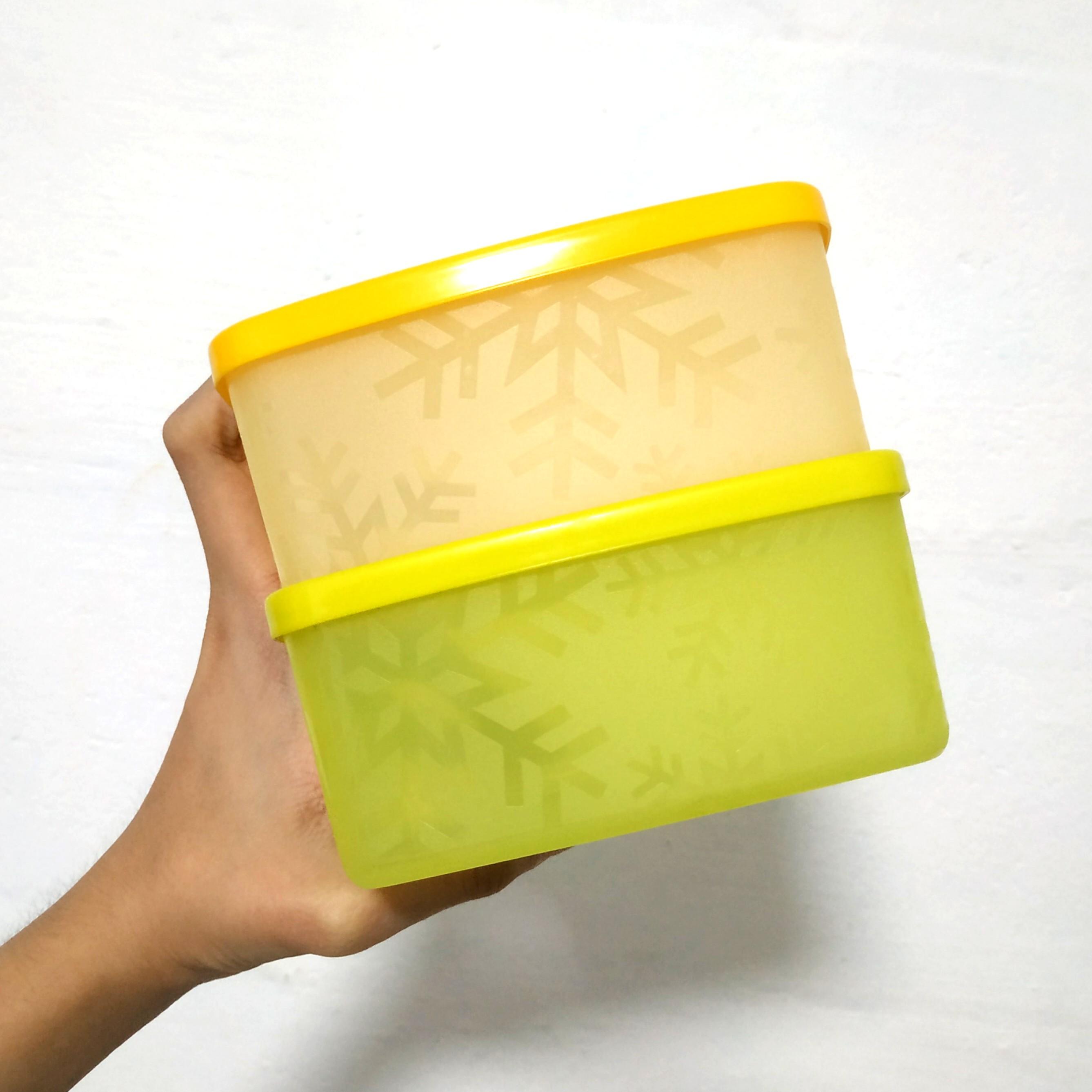 Tupperware 400 ml Snowflake Square Round Container Box Set of 2 ...
