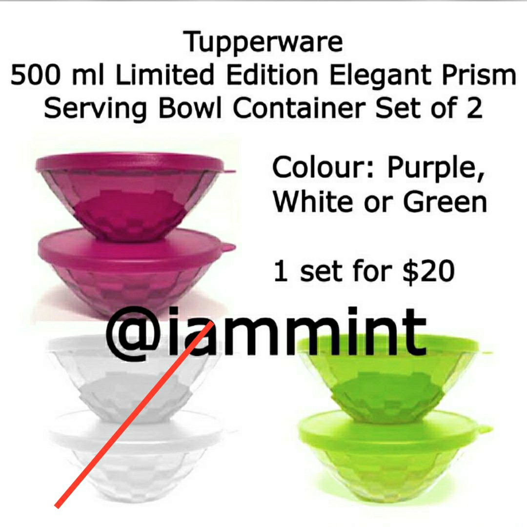 Tupperware 500 ml Limited Edition Elegant Prism Serving Bowl Container ...
