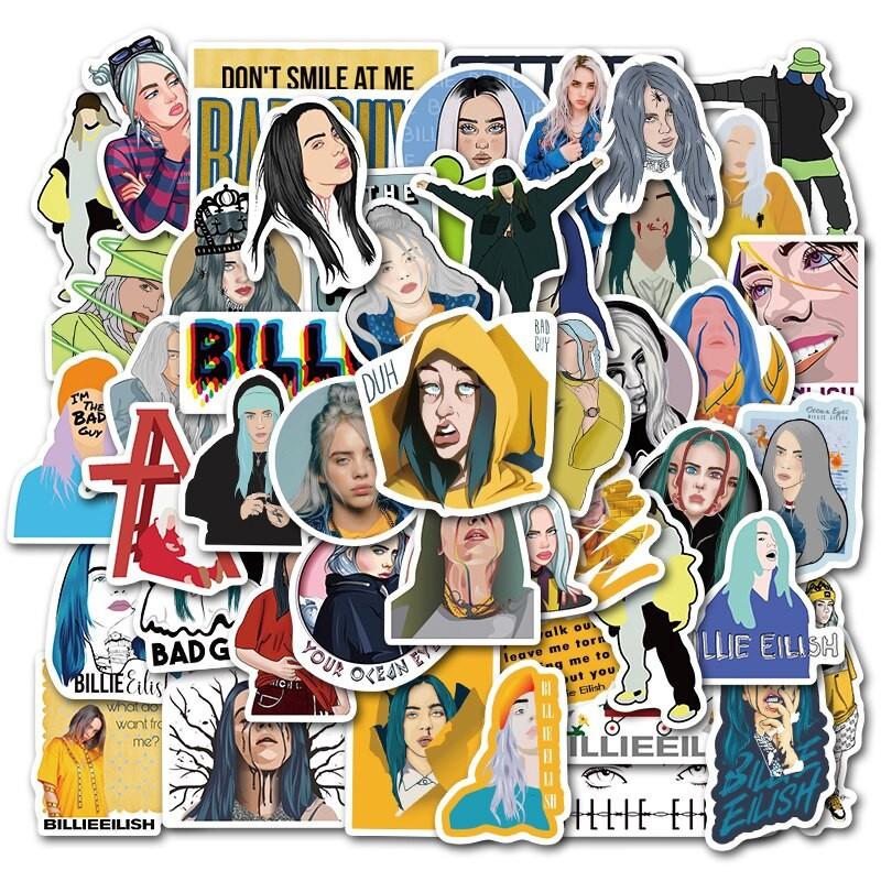 44 pcs billie eilish sticker, Hobbies & Toys, Collectibles ...