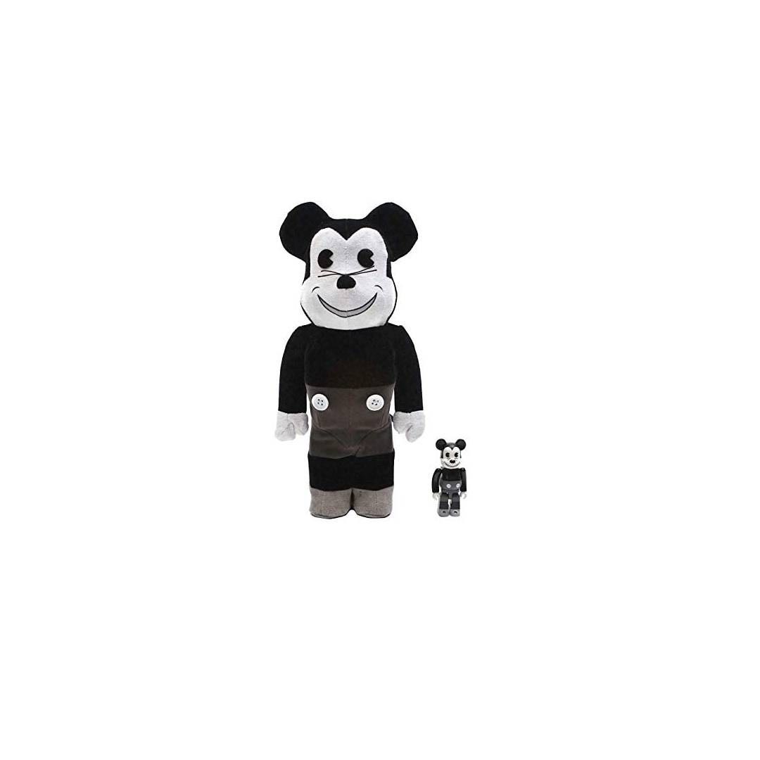 BEARBRICK Mickey Mouse (B&W Vintage Ver.) 400% & 100%, Hobbies & Toys ...
