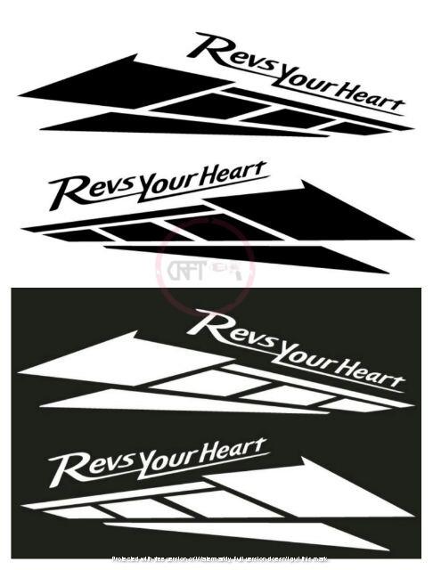CFS73 High Quality Revs your heart 2 PCS Logo Sticker Stiker Vinyl ...