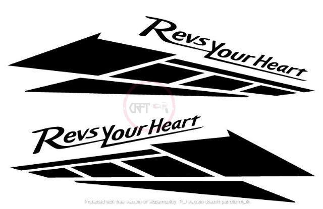 CFS73 High Quality Revs your heart 2 PCS Logo Sticker Stiker Vinyl ...