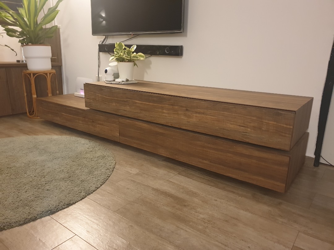 Custom made wooden TV console, Furniture & Home Living, Furniture, TV ...