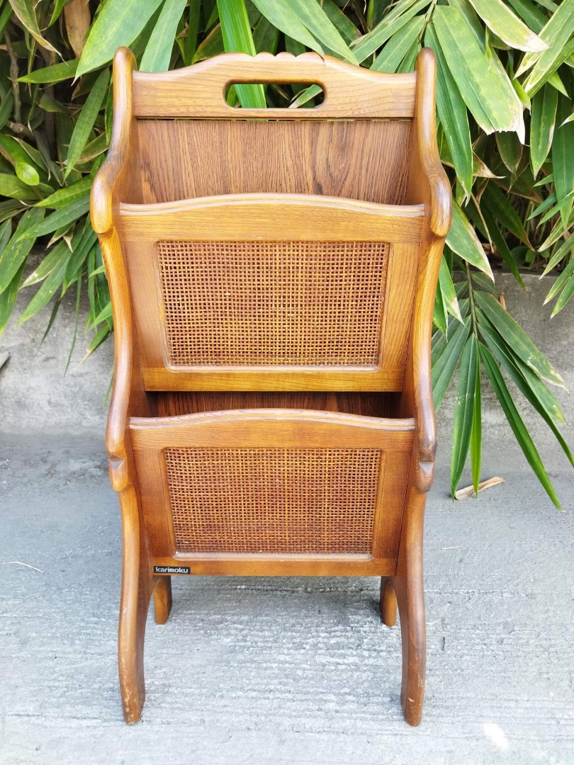 Double layer magazine rack (karimoku), Furniture & Home Living ...