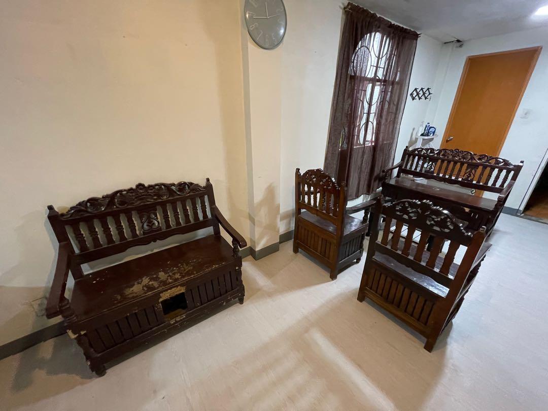 Galinera Wood Sofa Set, Furniture & Home Living, Furniture, Sofas on ...