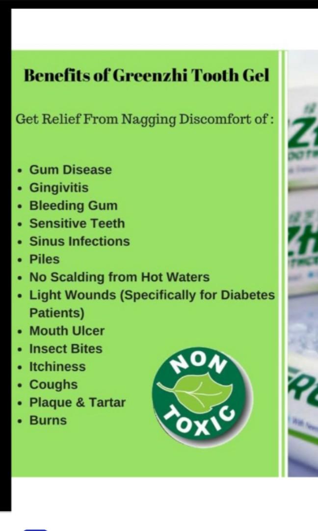 GreenZhi Toothgel (Lingzhi) Double Care for Mouth Cavity toothpaste ...