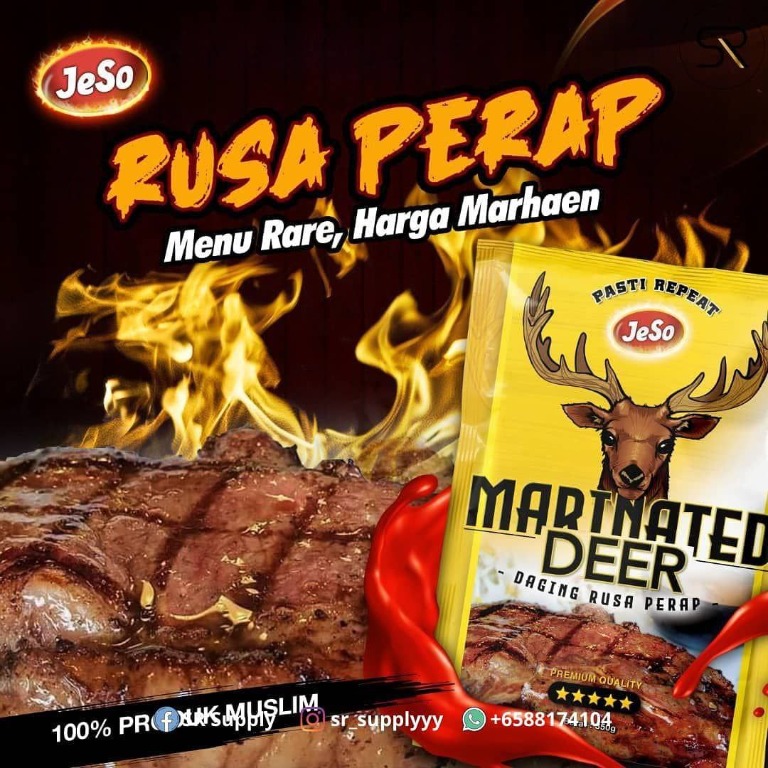 Halal Marinated Deer (Daging Rusa Perap), Food & Drinks, Chilled ...