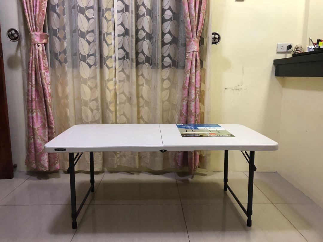 Lifetime table 4ft foldable in half & adjustable in height!, Furniture ...