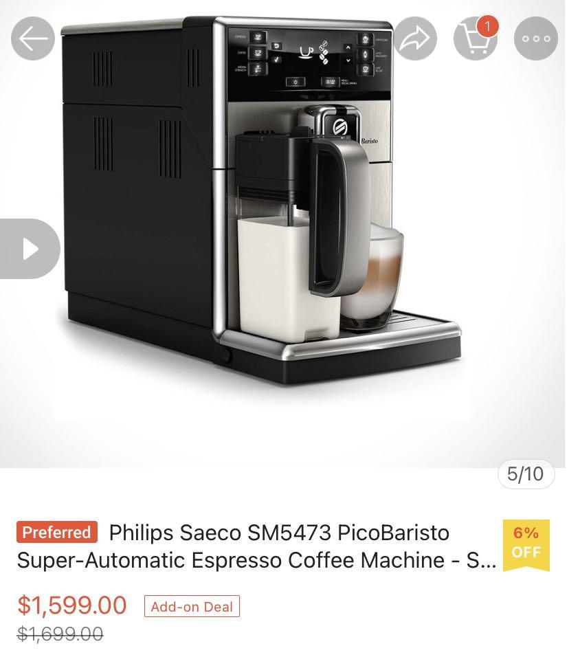 Philips Saeco Incanto barista super espresso coffee machine, TV & Home ...