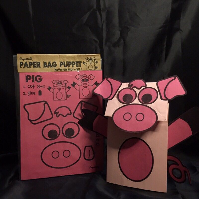 PIG PAPER BAG PUPPET, Hobbies & Toys, Stationary & Craft, Handmade ...