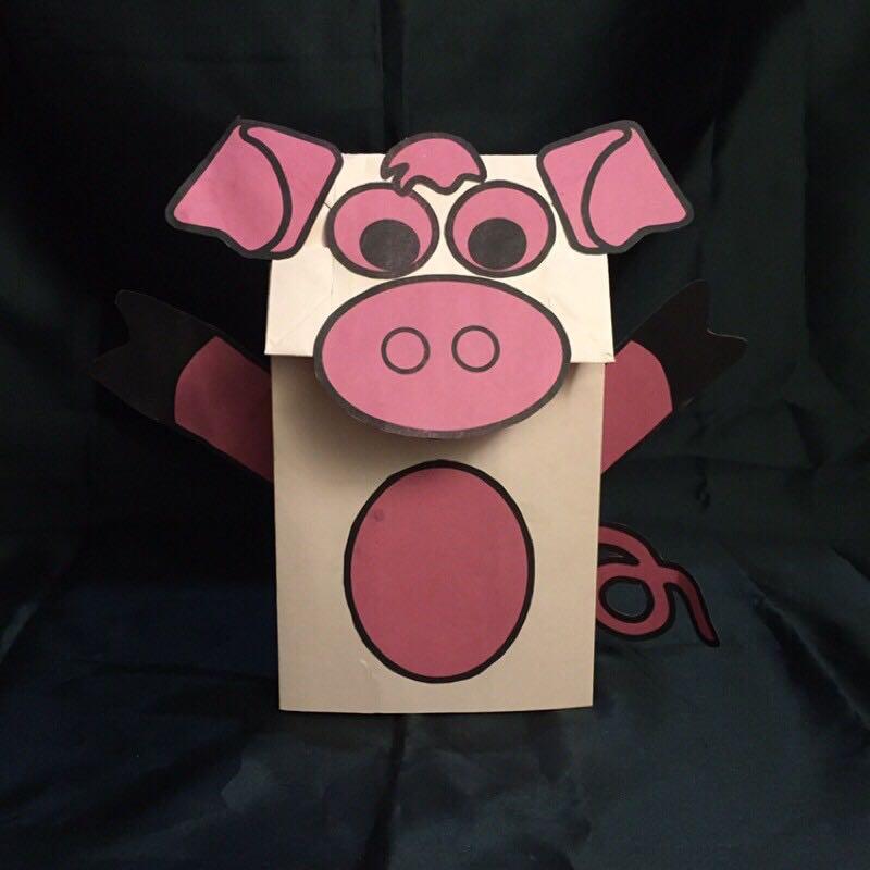 PIG PAPER BAG PUPPET, Hobbies & Toys, Stationary & Craft, Handmade ...