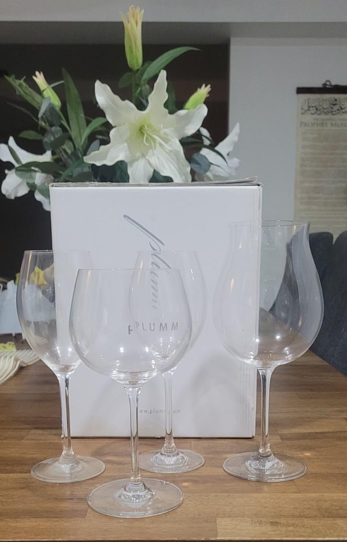 Plumm crystal wine glasses, Furniture & Home Living, Kitchenware ...