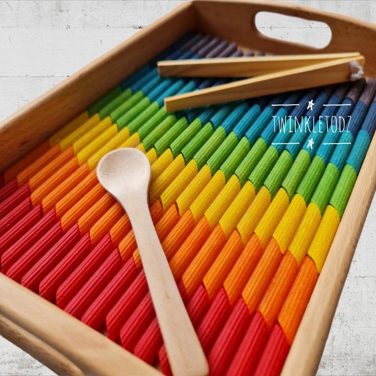 Rainbow Colour Pasta and Learning Resources Tweezer Set for Sensory ...