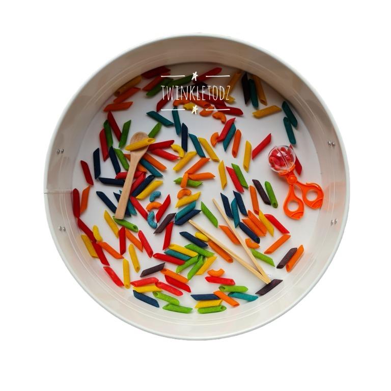 Rainbow Colour Pasta and Learning Resources Tweezer Set for Sensory ...