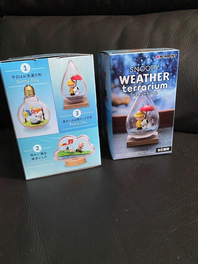 Re-Ment PEANUTS Snoopy Weather Terrarium Lightning day and Sunny day ...