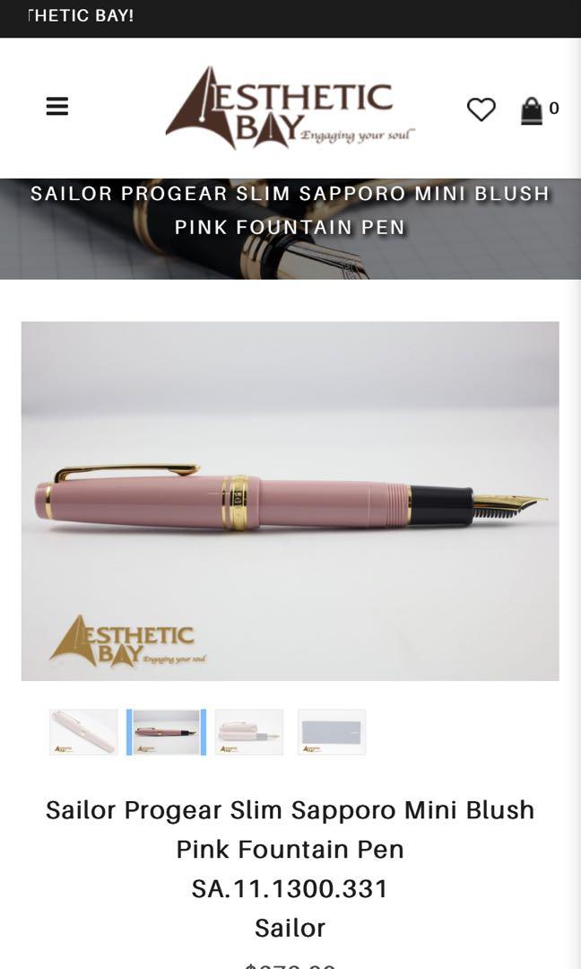 Sailor pro gear slim Sapporo mini blush pink EF nib, Hobbies & Toys ...