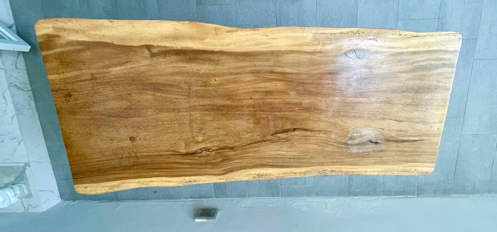 Solid Lychee Wood Slab Dining Table, Furniture & Home Living, Furniture ...