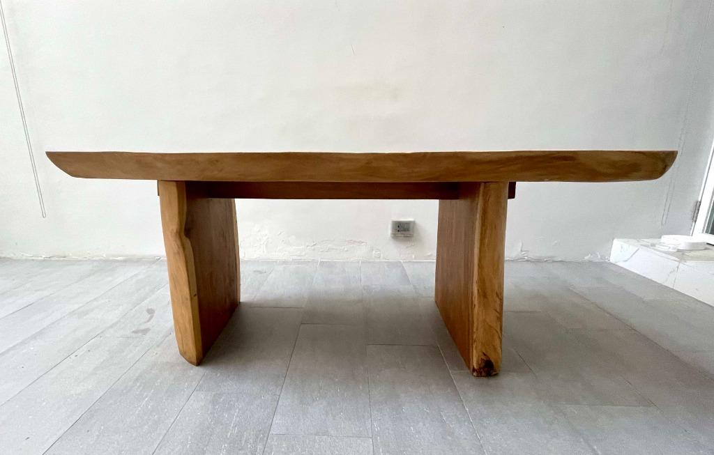 Solid Lychee Wood Slab Dining Table, Furniture & Home Living, Furniture ...