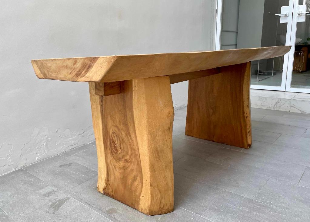 Solid Lychee Wood Slab Dining Table, Furniture & Home Living, Furniture ...