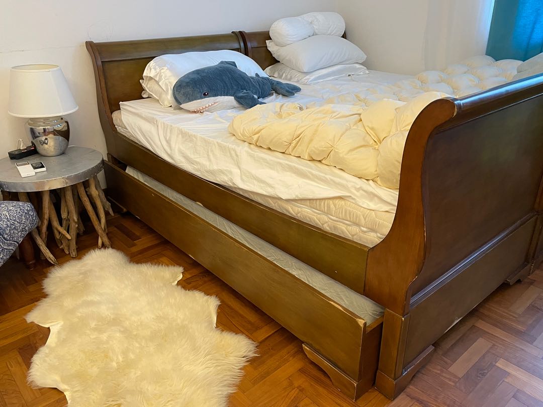 Extra long single size Sleighbed Taylor B, Furniture & Home Living ...