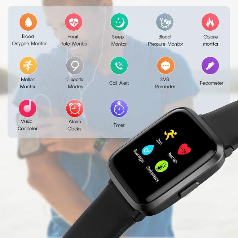 TOMSHOO Smart Watch Activity Tracker with Heart Rate/Oxygen/Blood ...