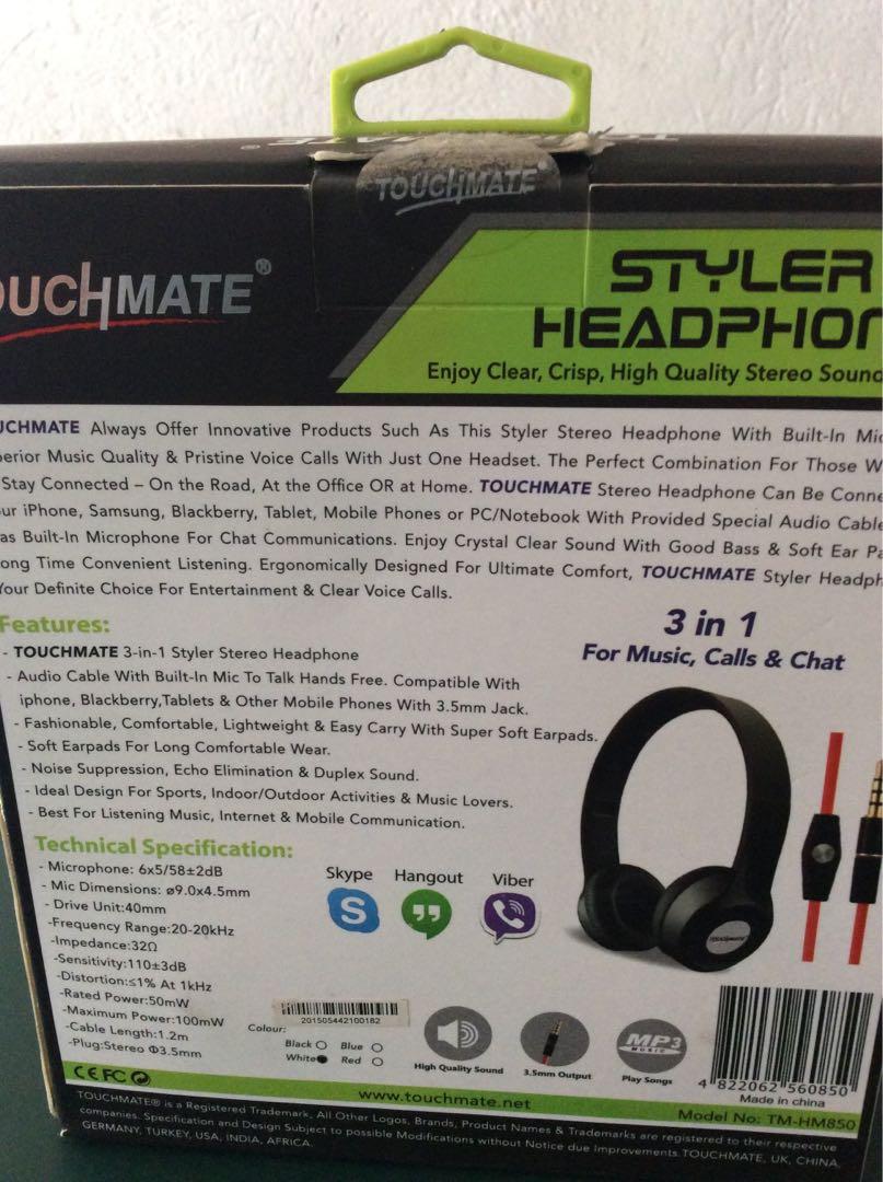 Touchmate headphone from Dubai, Audio, Headphones & Headsets on Carousell