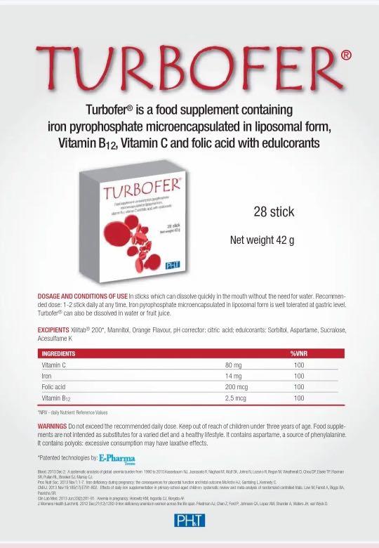 Turbofer Ferrous Sulfate, Health & Nutrition, Health Supplements ...