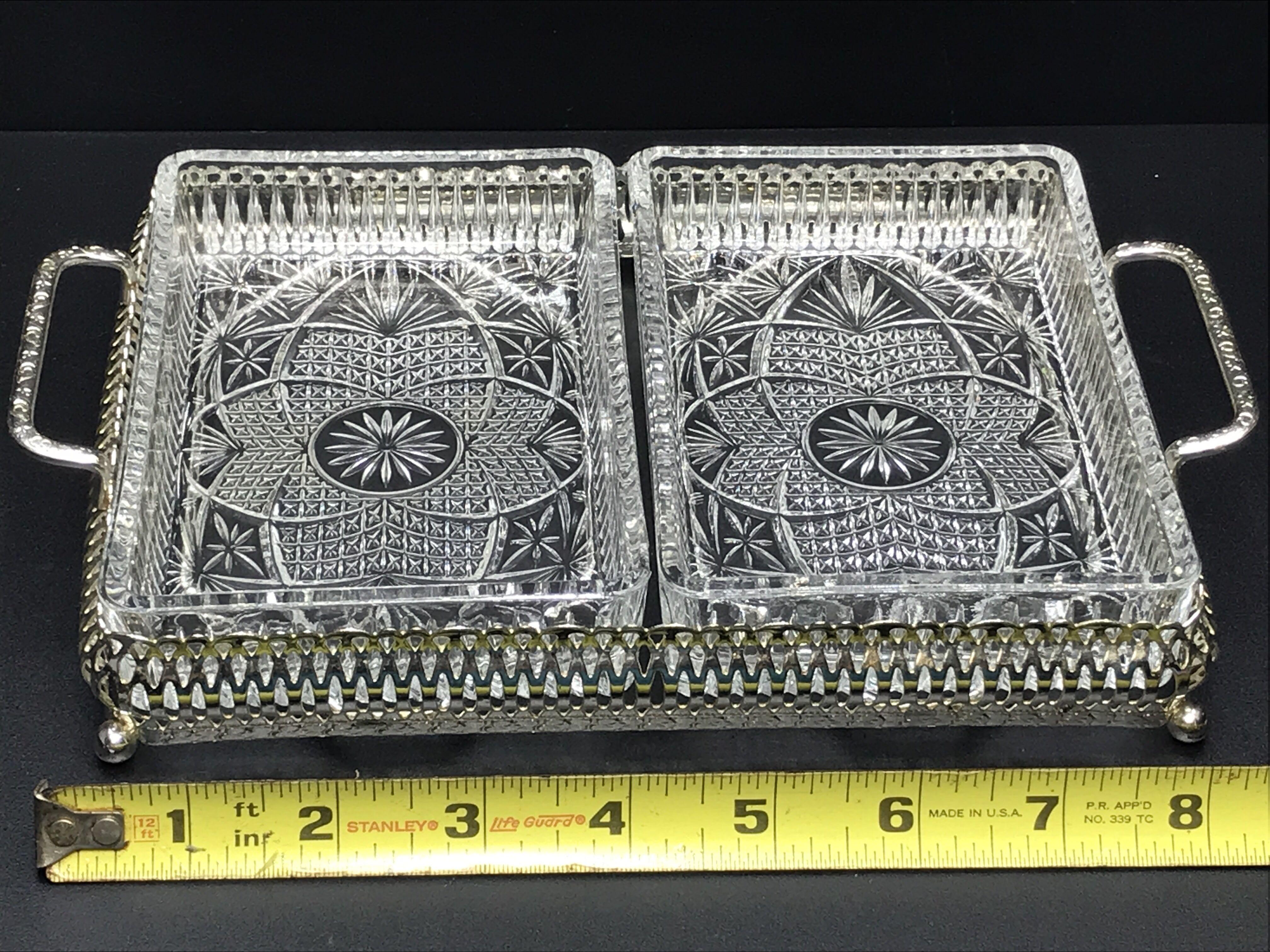 Vintage MAYELL Silver-Plated Crystal Serving Dish - Made in England ...