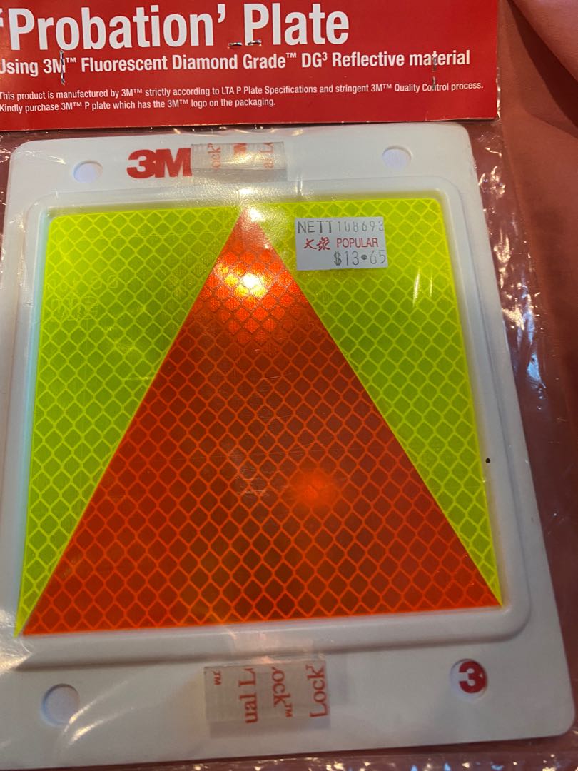 3m Probation Plate, Car Accessories, Car Plates on Carousell