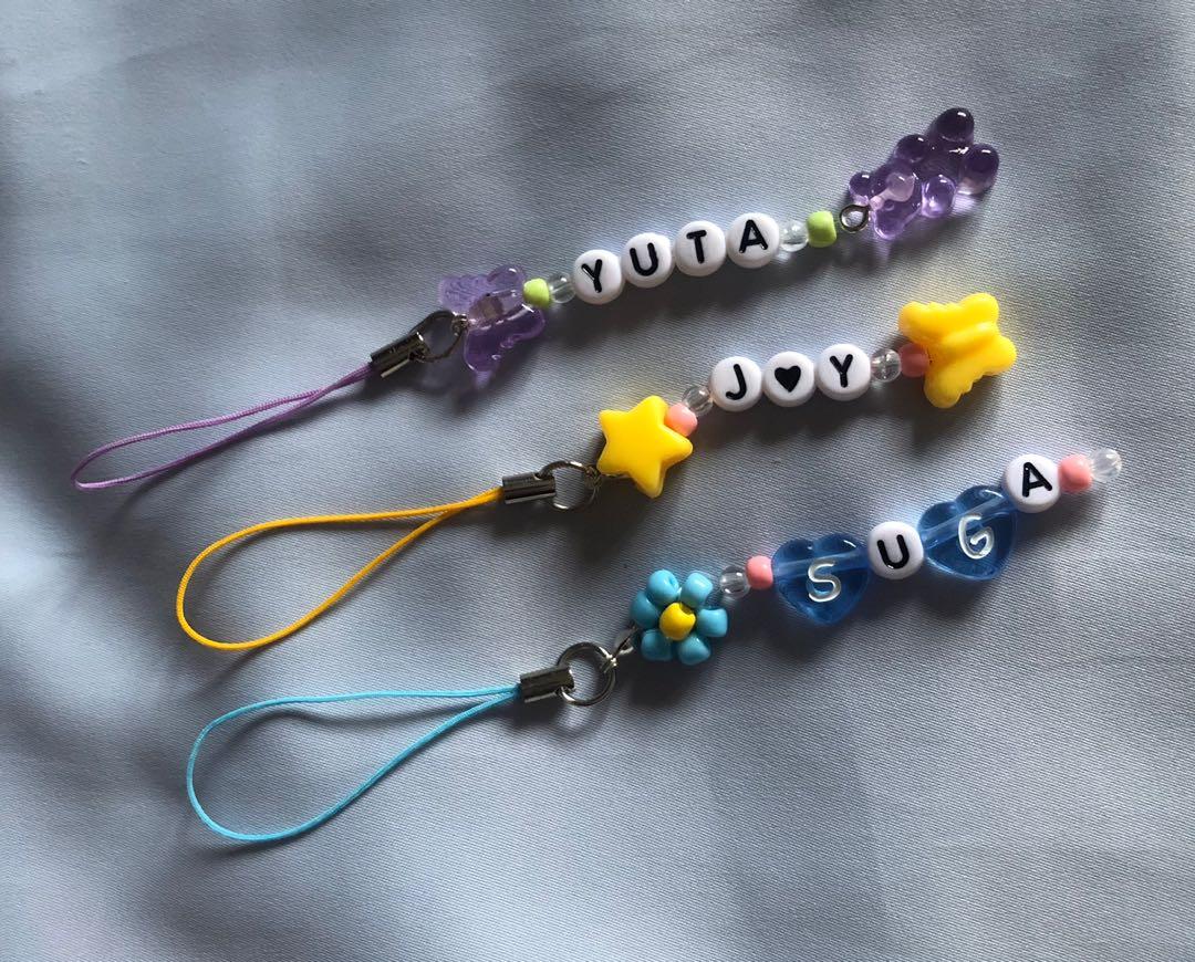 custom kpop beaded keychains keyrings (nct wayv bts red velvet ...