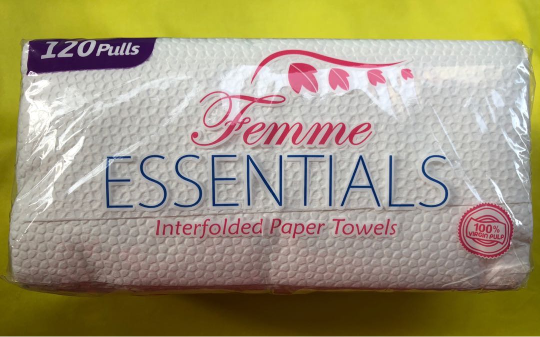 Femme Essentials Interfolded Paper Towel, Health & Nutrition, Medical ...