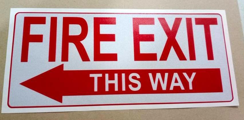 Fire Exit Signage 3M Sticker High Quality, Commercial & Industrial ...