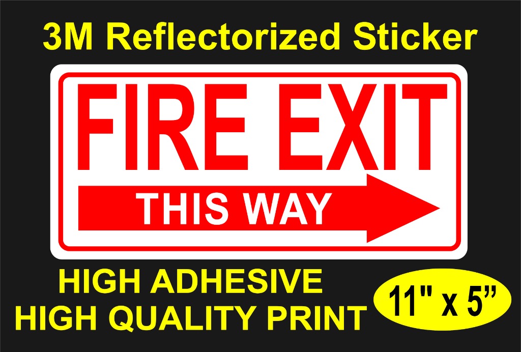 Fire Exit Signage 3M Sticker High Quality, Commercial & Industrial ...